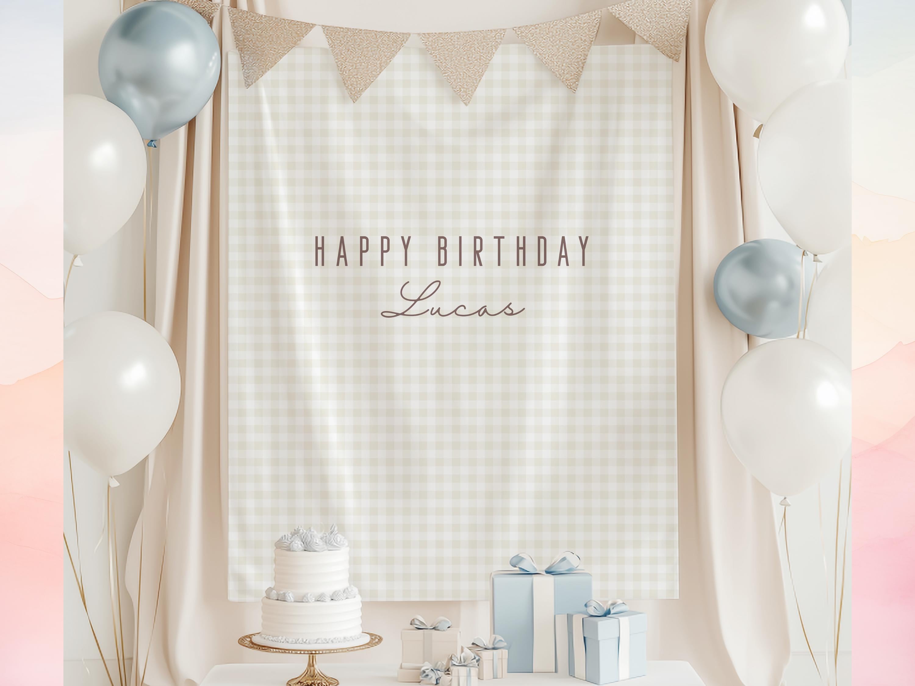 First Birthday, Cake Smash, Neutral Photo Backdrop Banner - Etsy