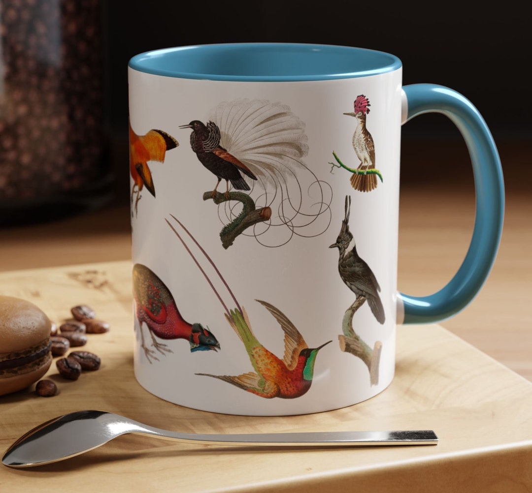 Blue Birds Coffee Mug, Vintage Bird Art Mug, Fantastic Birds Coffee Mug ...