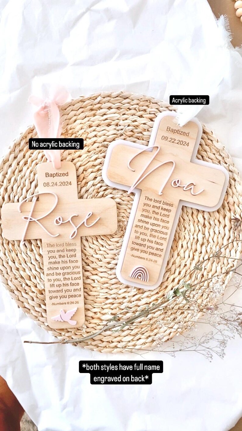 Baptism Cross Gift With Personalized Name & Date - Etsy