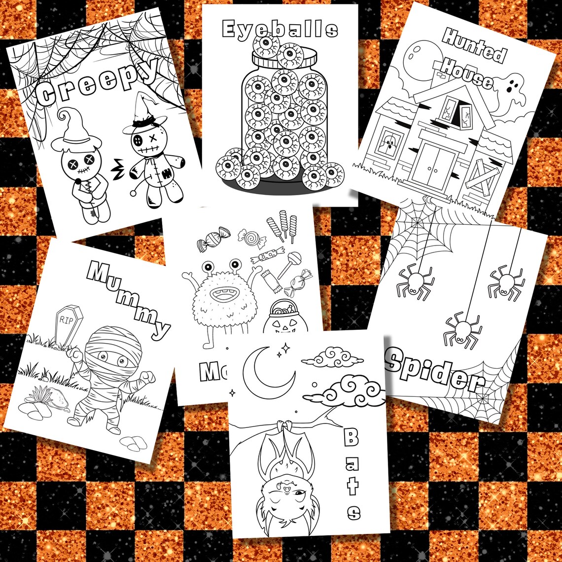 Printable Spooky Cute Halloween Coloring Pages, Digital Coloring ...