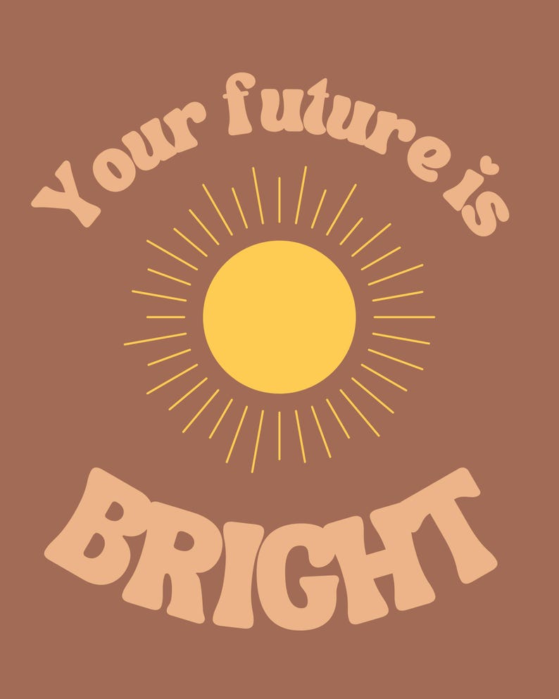 Retro 70s Positive Mindset Posters - Etsy