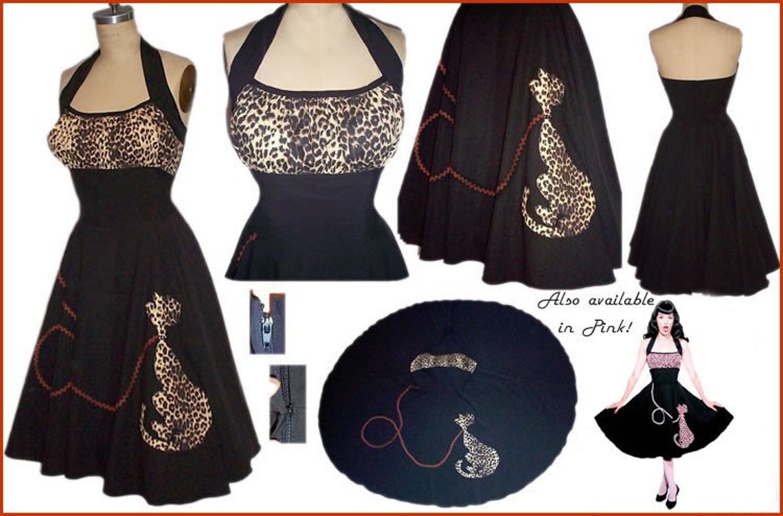 Bombshell Pin up Leopard Kitty Halter Dress... Meeeeow - Etsy