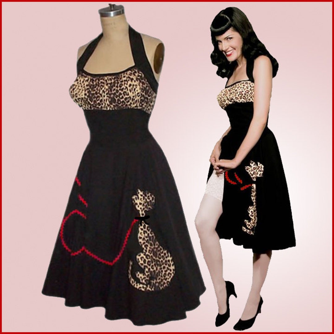 Bombshell Pin up Leopard Kitty Halter Dress... Meeeeow! Natural or Pink ...