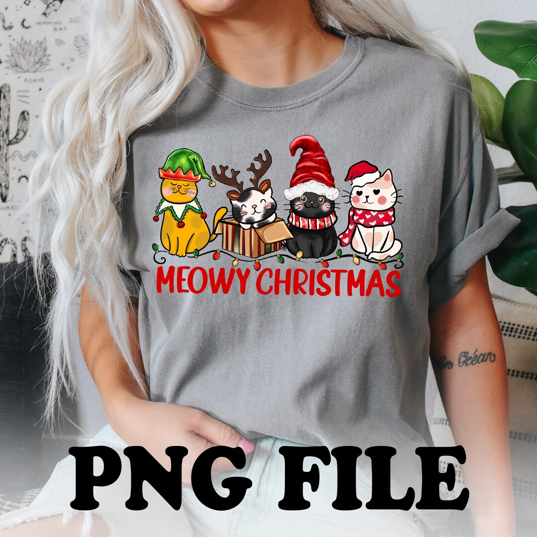 Meowy Christmas Png, Happy Cat Year Png, Christmas Cat Png, Cat ...