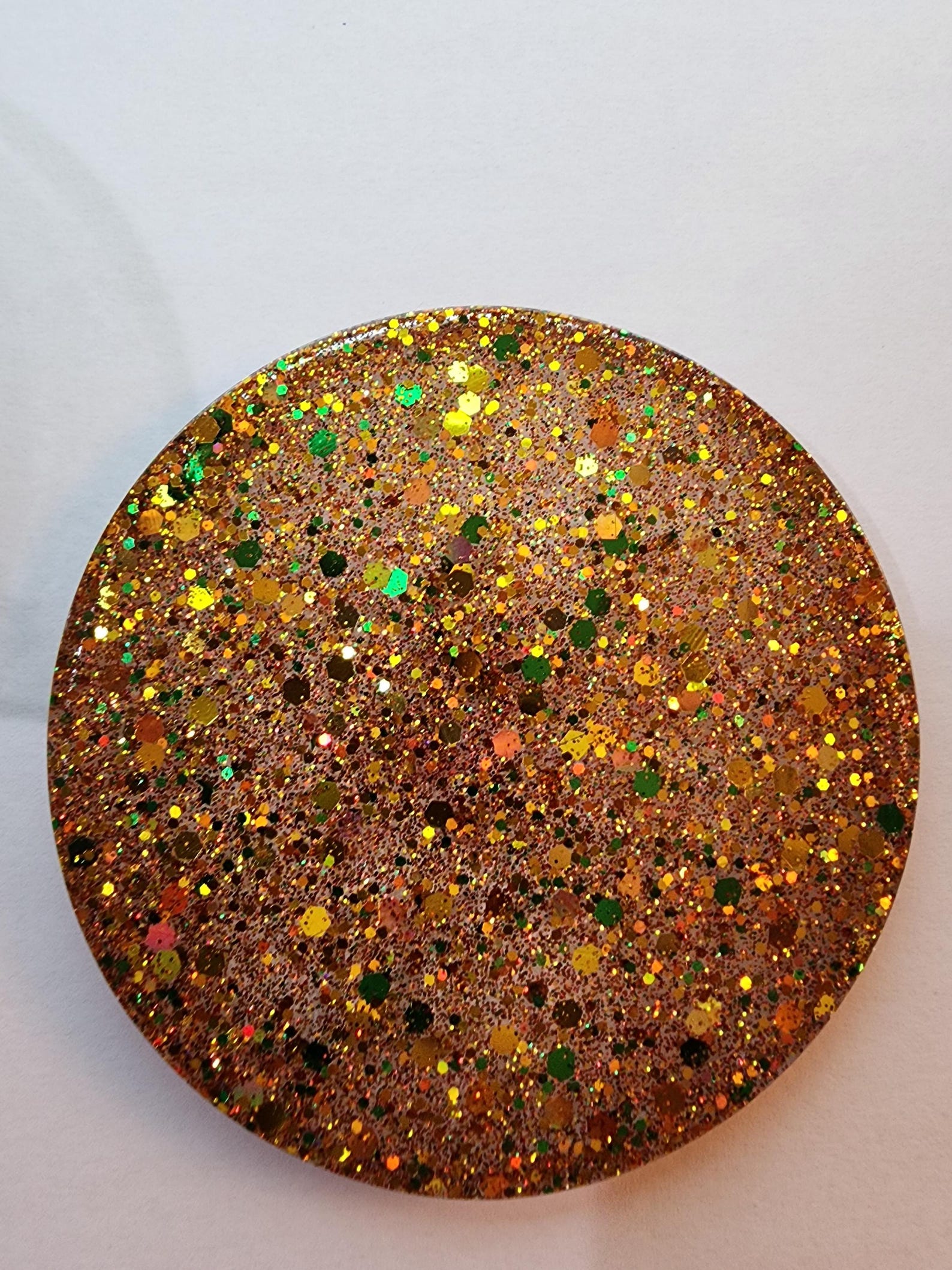 Fall Coaster Set 4 Coasters and Holder Orange Gold Green Red Glitters ...