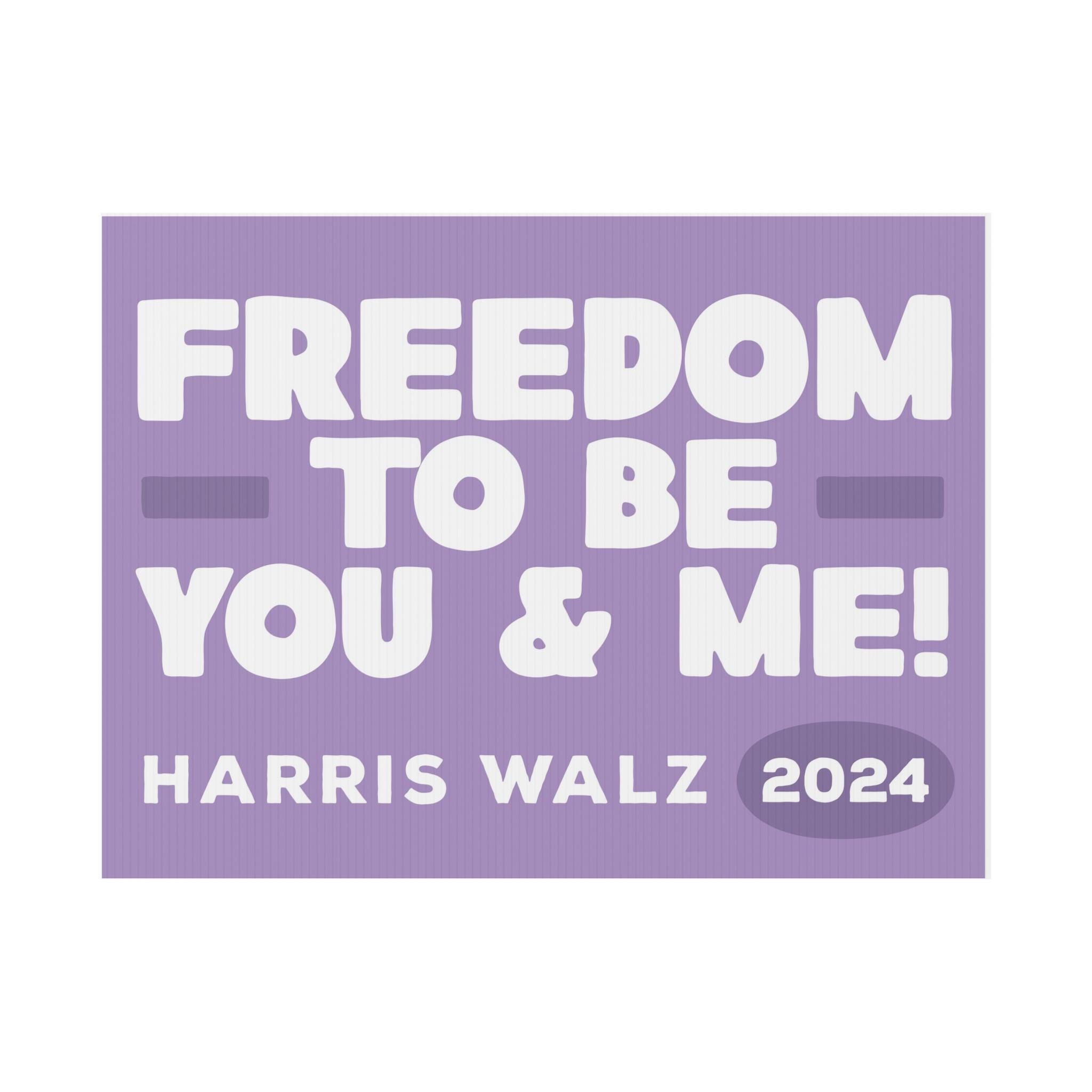 Kamala Harris / Tim Walz Yard Sign purple: Freedom 2024 - Etsy