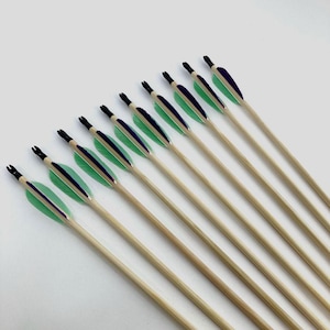 12 Wooden Training Arrows: Real Turkey Feathers, Metal Tip Arrowhead - Etsy