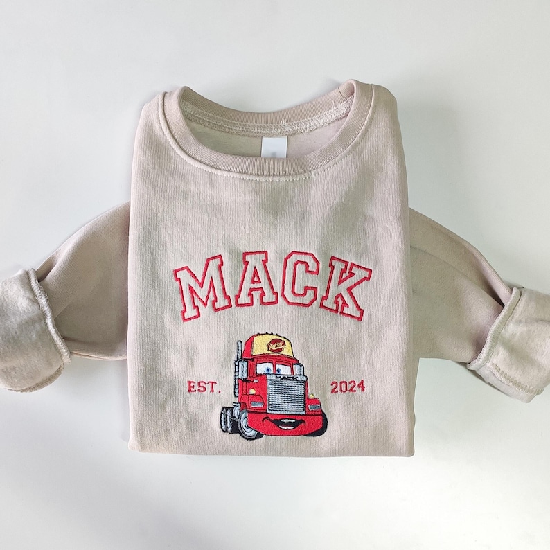 Embroidered Mack Truck Cars Sweatshirt, Disney Toddler Birthday ...