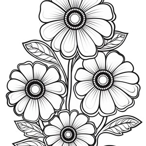Groovy Flower Coloring Book | Printable Retro Coloring Pages | Mix and ...