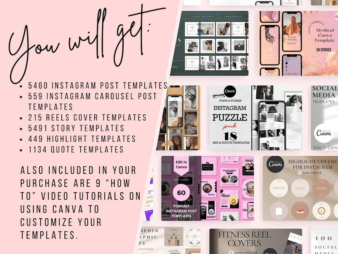 13,308 Social Media Templates Mega Bundle: Instagram Posts & Stories ...