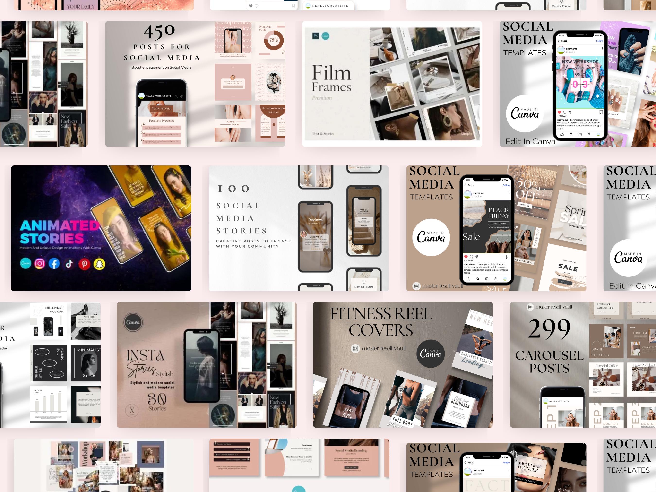 13,308 Social Media Templates Mega Bundle: Instagram Posts & Stories ...