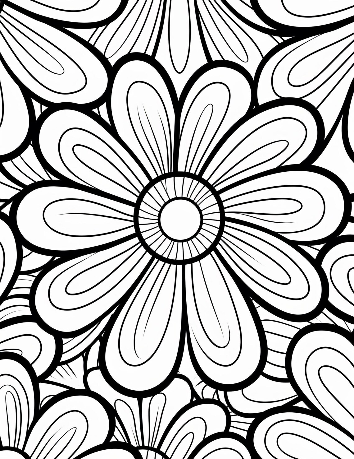 Groovy Flower Coloring Book | Printable Retro Coloring Pages | Mix and ...