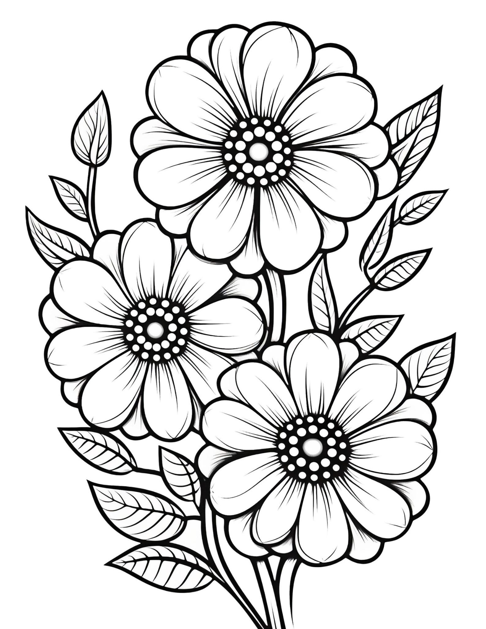 Groovy Flower Coloring Book | Printable Retro Coloring Pages | Mix and ...