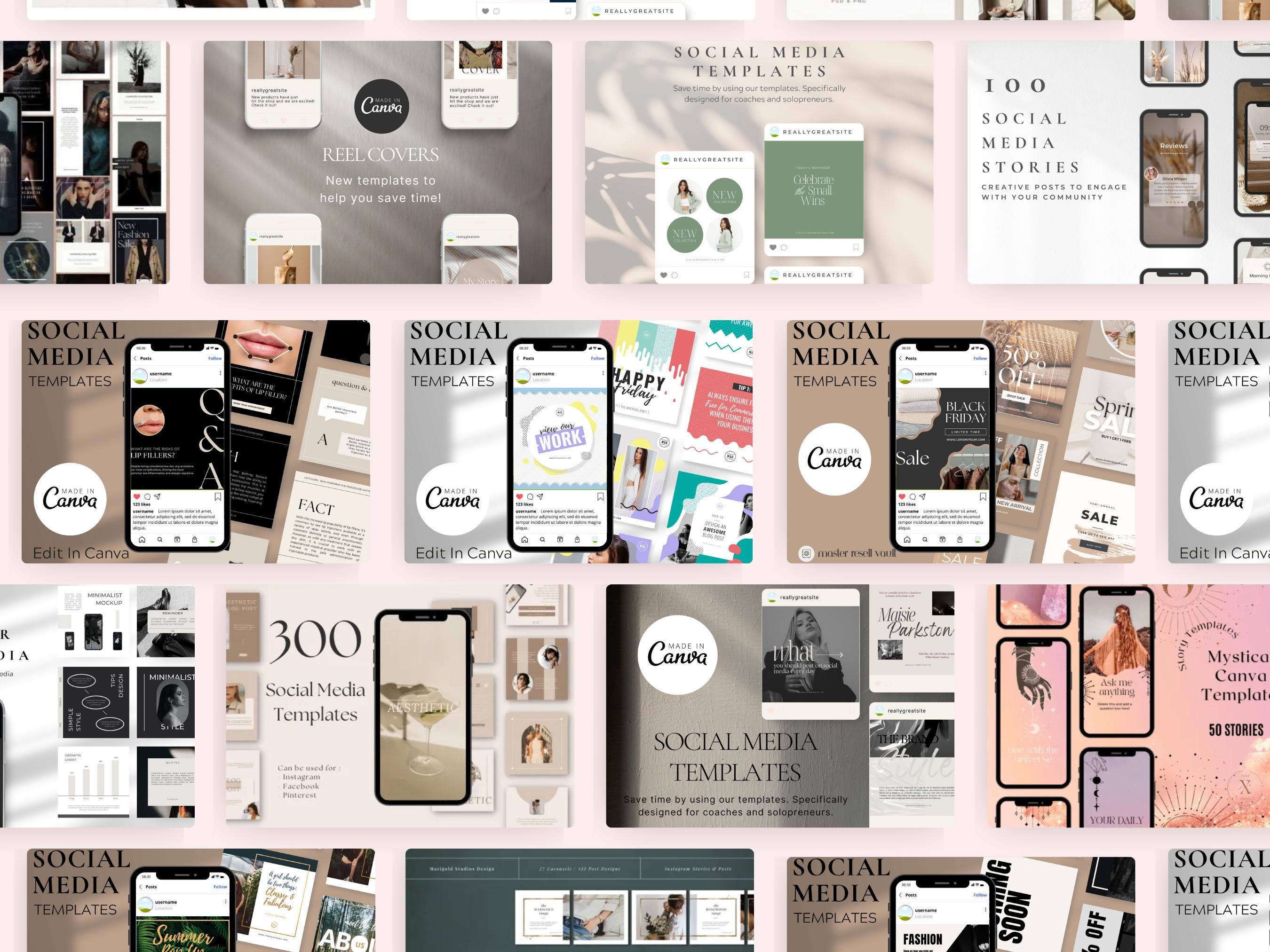 13,308 Social Media Templates Mega Bundle: Instagram Posts & Stories ...