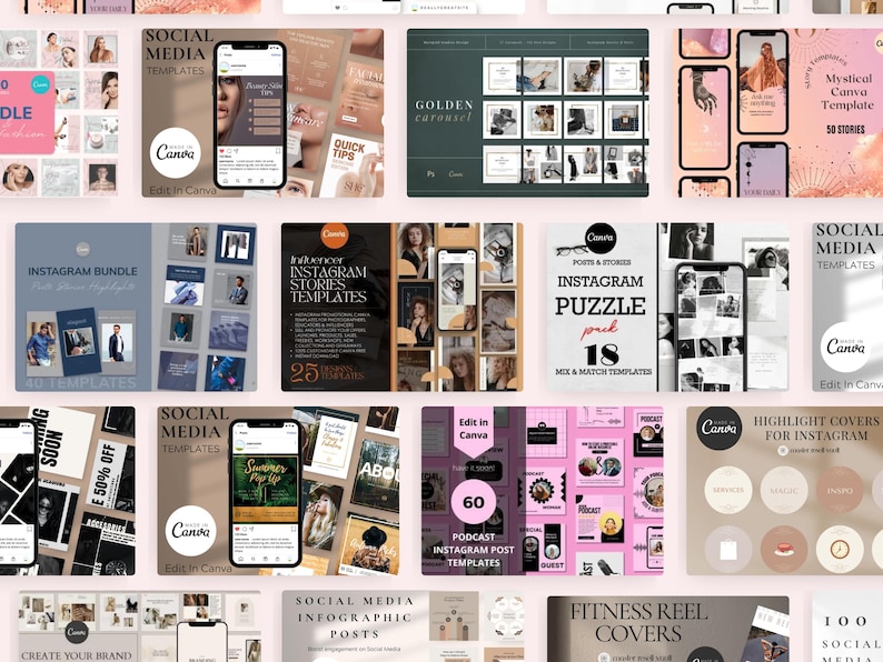 13,308 Social Media Templates Mega Bundle: Instagram Posts & Stories ...