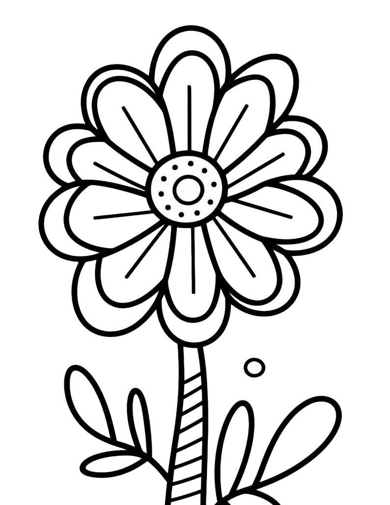 Groovy Flower Coloring Book | Printable Retro Coloring Pages | Mix and ...