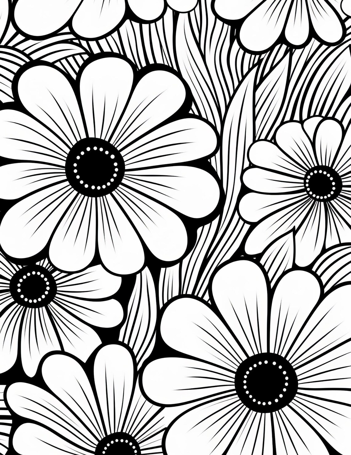 Groovy Flower Coloring Book | Printable Retro Coloring Pages | Mix and ...