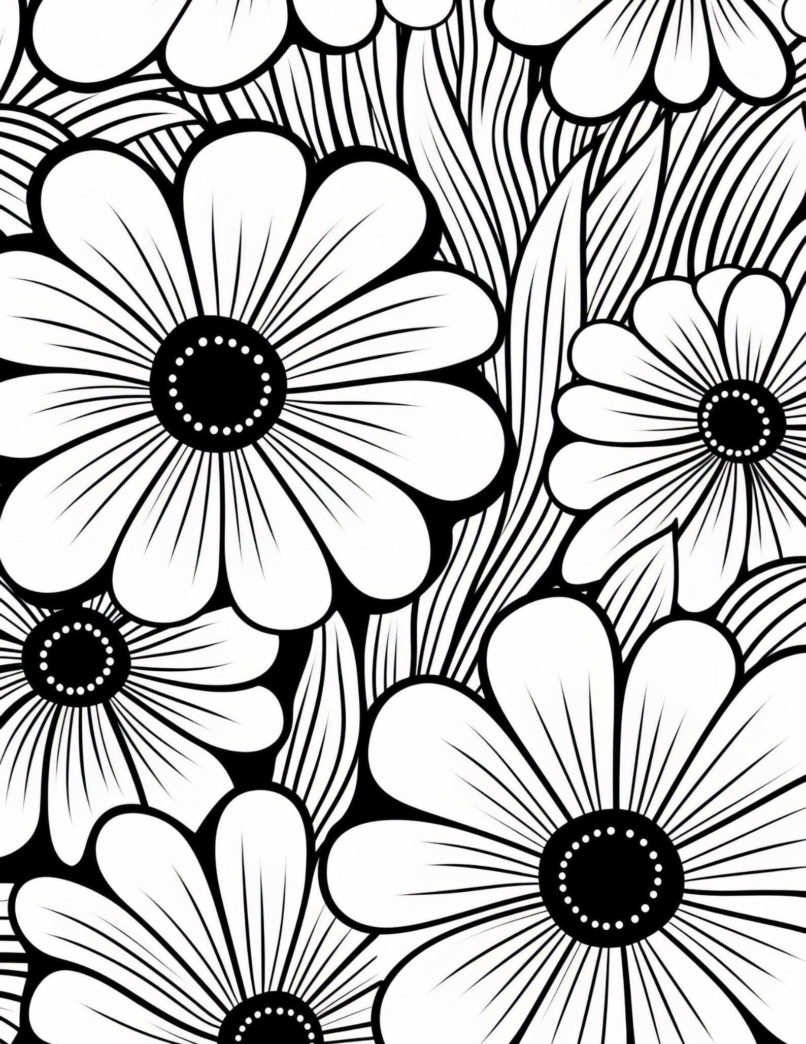 Groovy Flower Coloring Book | Printable Retro Coloring Pages | Mix and ...
