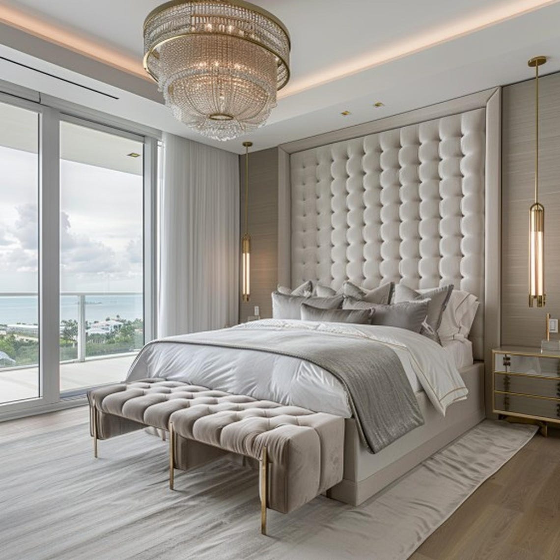 Tall Tufted Headboard | Luxury Handmade Bed Panel for Coastal Interiors ...