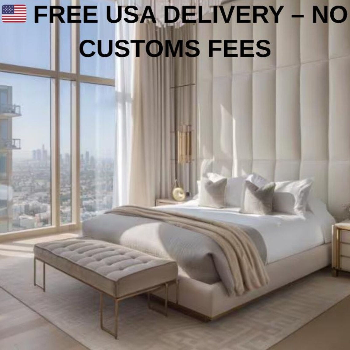 Tall Tufted Headboard | Luxury Handmade Bed Panel for Coastal Interiors ...