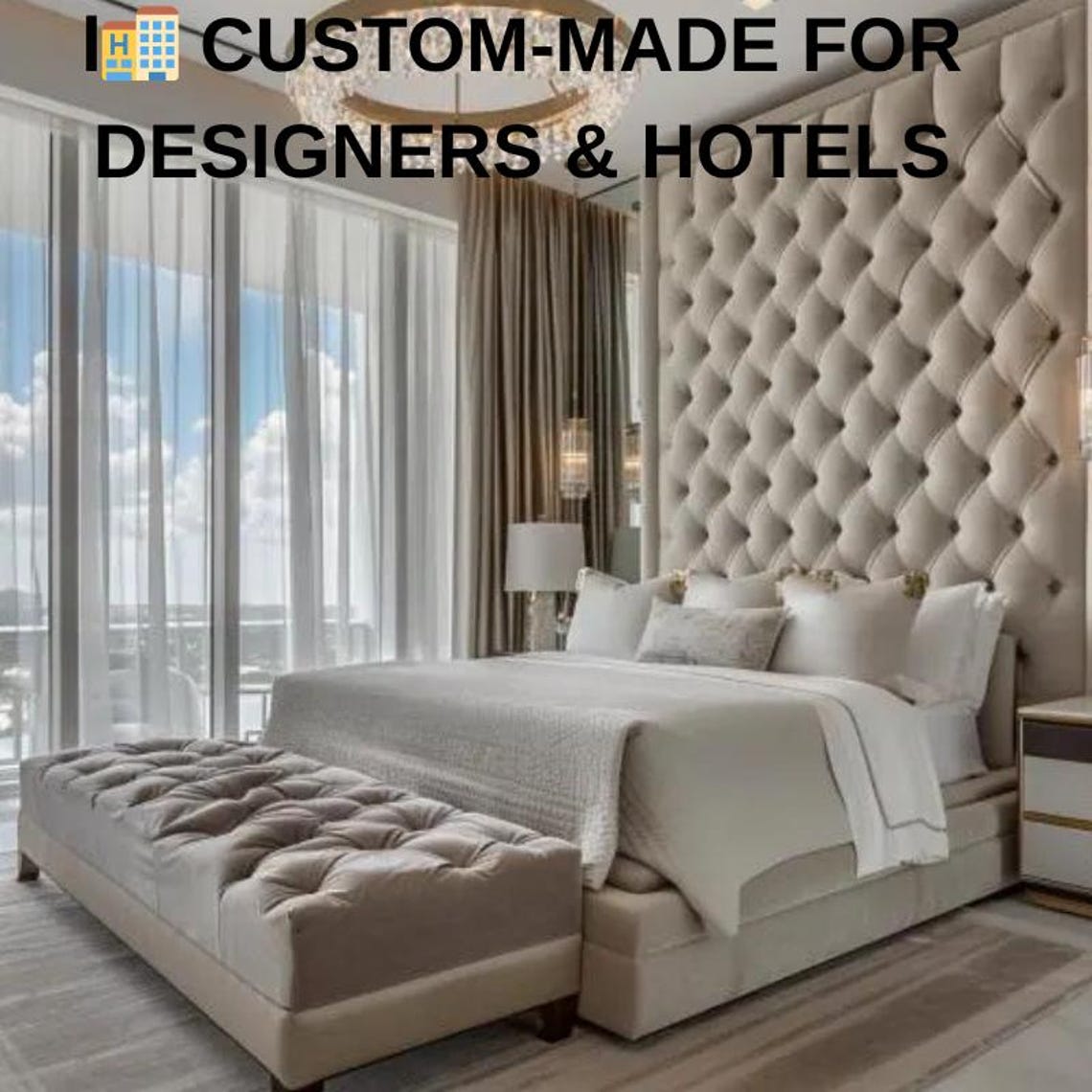 Tall Tufted Headboard | Luxury Handmade Bed Panel for Coastal Interiors ...