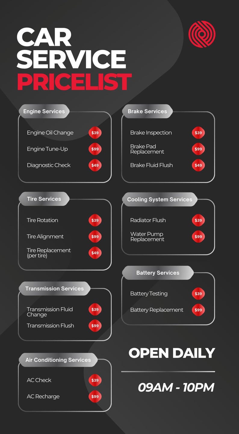 Price List Design - Etsy