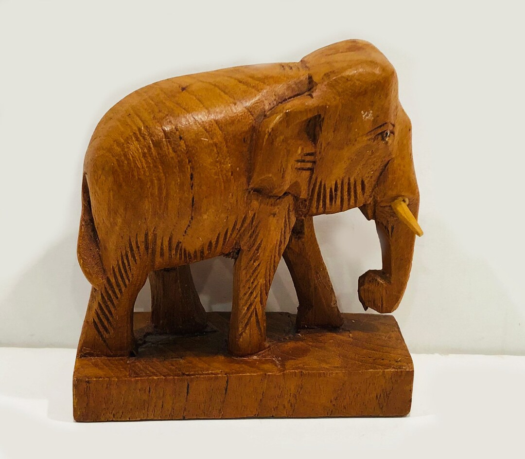 Small Wood Carved Elephant, Great Form and Detail in a Small Package - Etsy