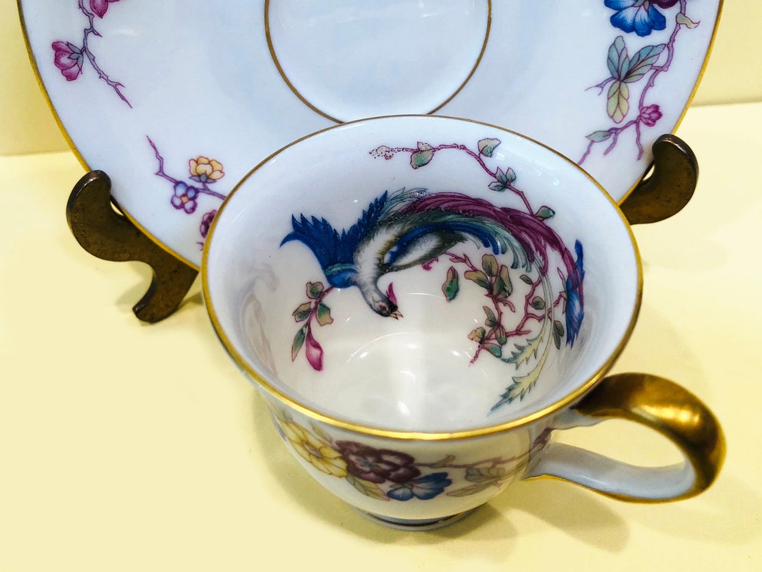 Vintage Demitasse Cup and Saucer, by Castleton, Colorful Flowers ...