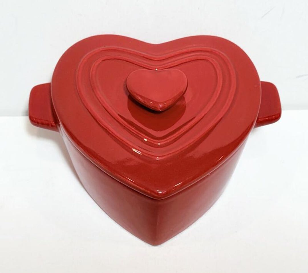 Vintage Bright Red Heart Shaped Casserole / Baking Dish - Etsy