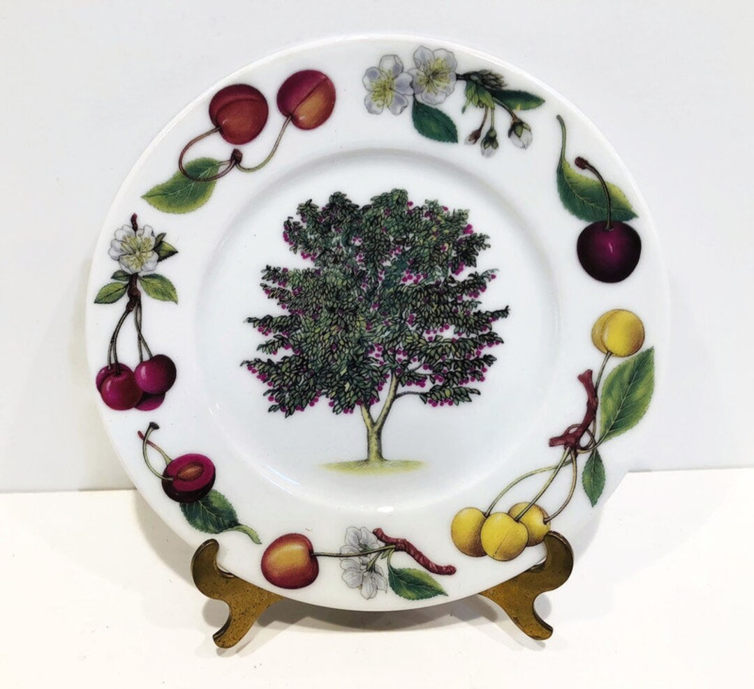 Vintage Fruit Tree Plates, Cherry (1 Available) and Apple (2 Available ...