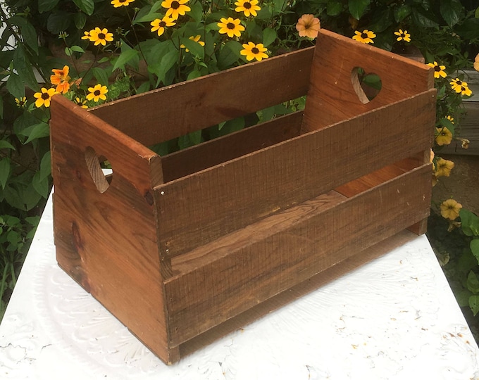 Vintage Large Wood Slat Crate Heart-shaped Cut Outs, Solid Bottom - Etsy