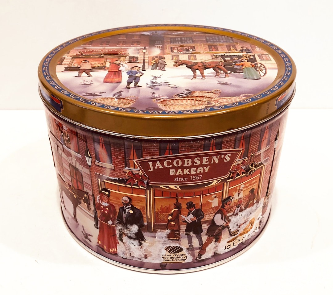Vintage Cookie Tin, Christmas Street Scenes, "regency Avenue" - Storage ...