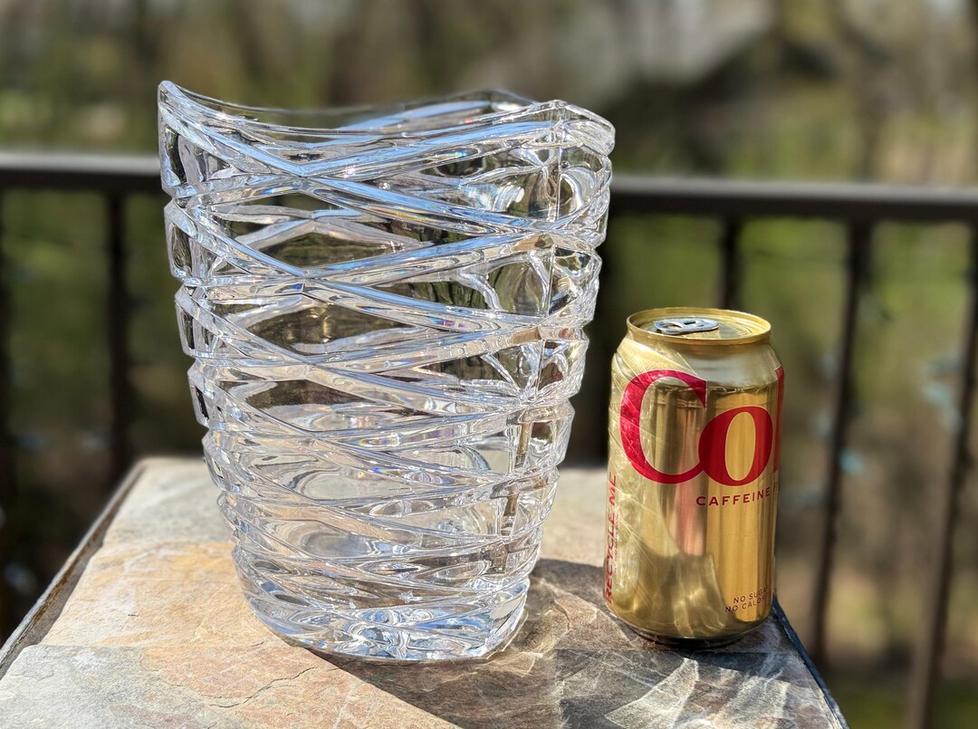 Vintage Triangular Shaped Lead Crystal Vase, "northwinds" by Block ...