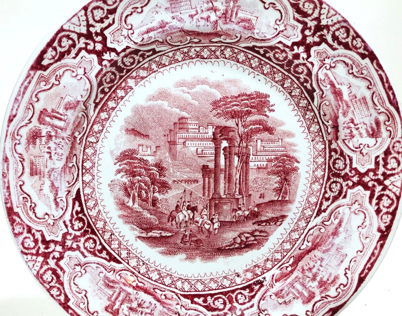 RARE Antique Petrus Regout Maastricht - Samarcand Plate, 8.25", Pink ...