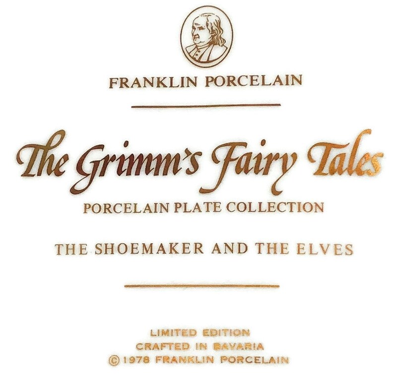 Vintage Plate, "the Grimm's Fairy Tales - the Shoemaker and the Elves ...