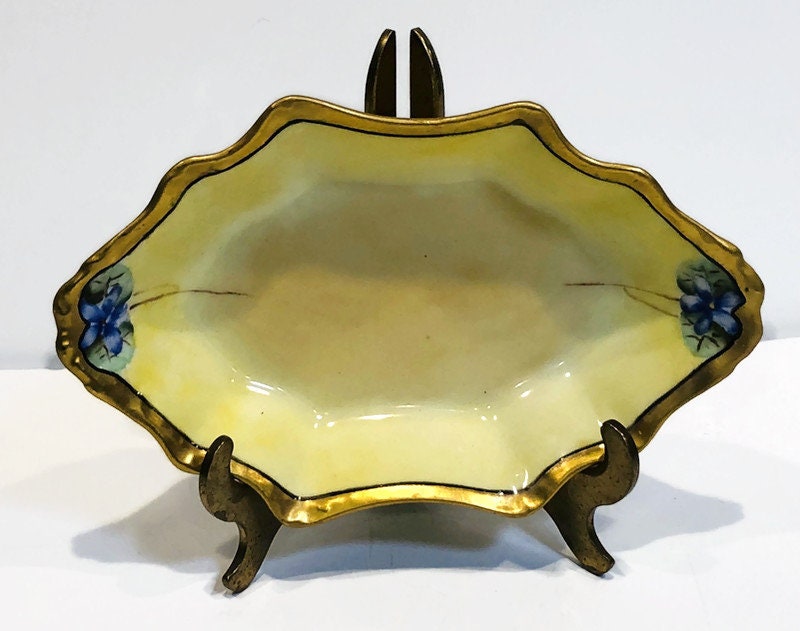 Antique Limoges Trinket Dish - "elite" Limoges, Oval Shape With Wavy ...