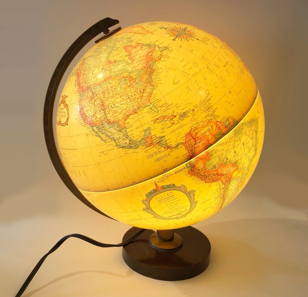 Vintage Illuminated 12 Inch Globe, Replogle "world Premier Series ...