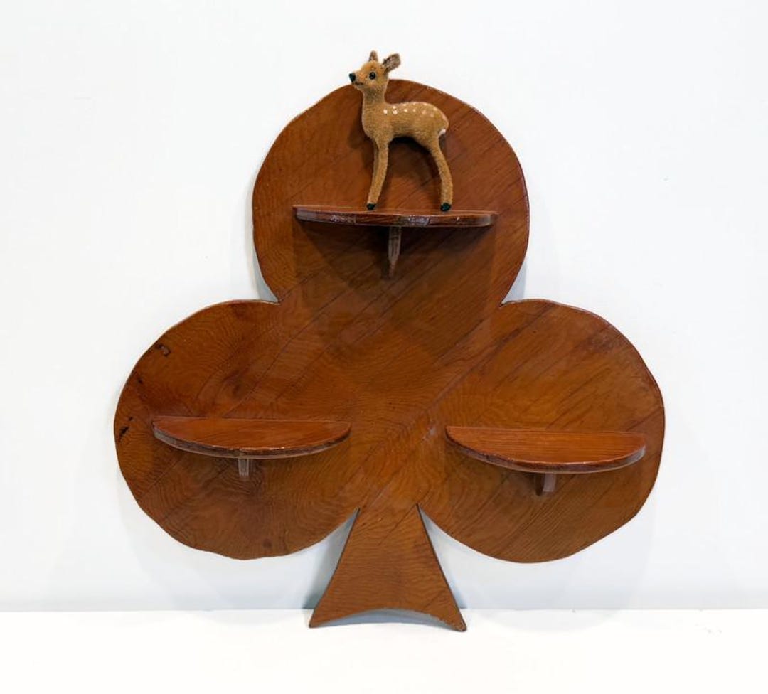 Vintage Handmade Solid Wood Shamrock Shaped Shelf Decor, Three Small ...