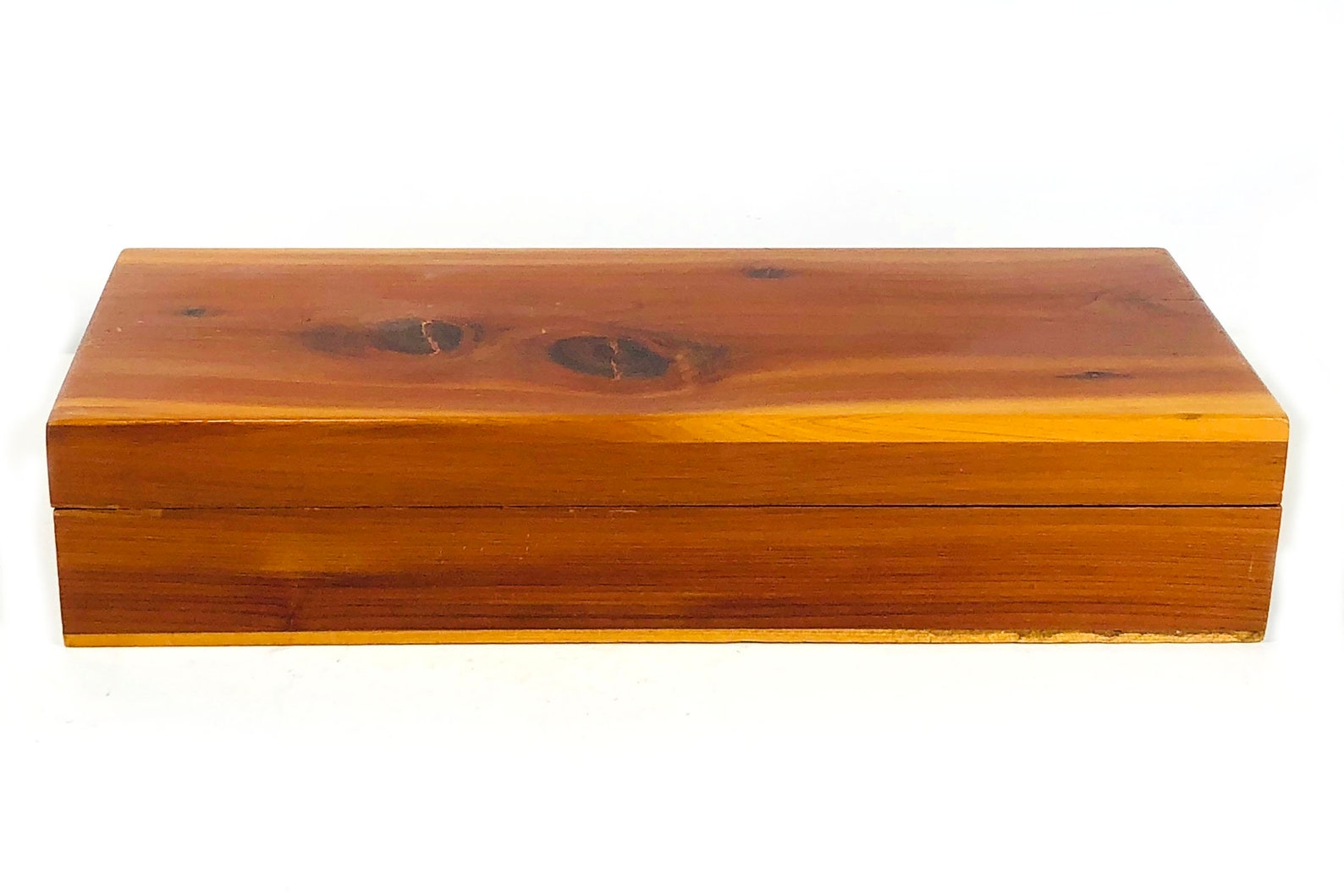 Vintage Thin Profile Wood Box, Solid Wood Construction - Etsy