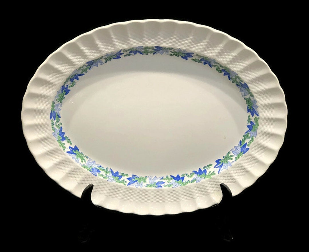 Vintage "valencia Blue Green" Spode Copelands 15 Inch Oval Platter ...