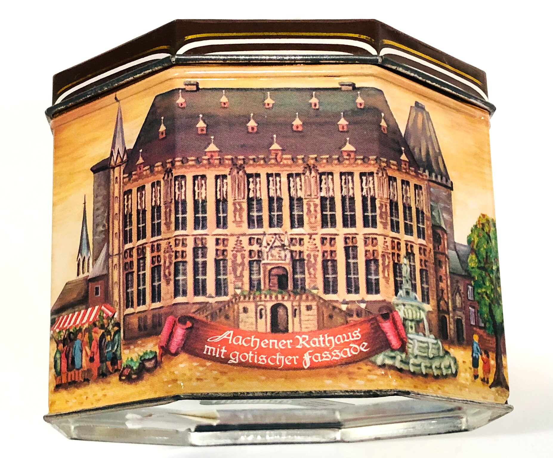 Vintage Wicklein Lebkuchen Tin Eight Sided Lidded Maroon - Etsy