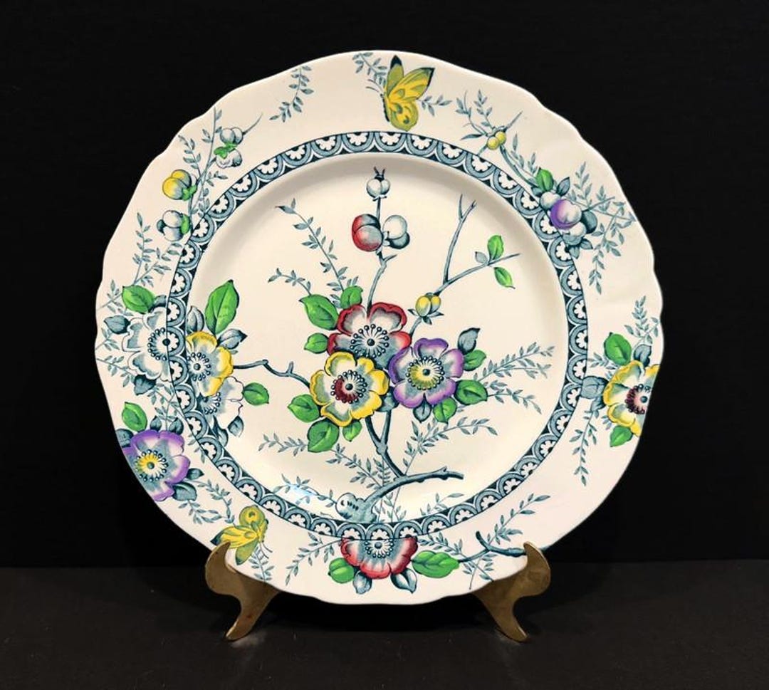 Vintage Dinner Plate(s), "medway Green - Multicolor", by Alfred Meakin ...