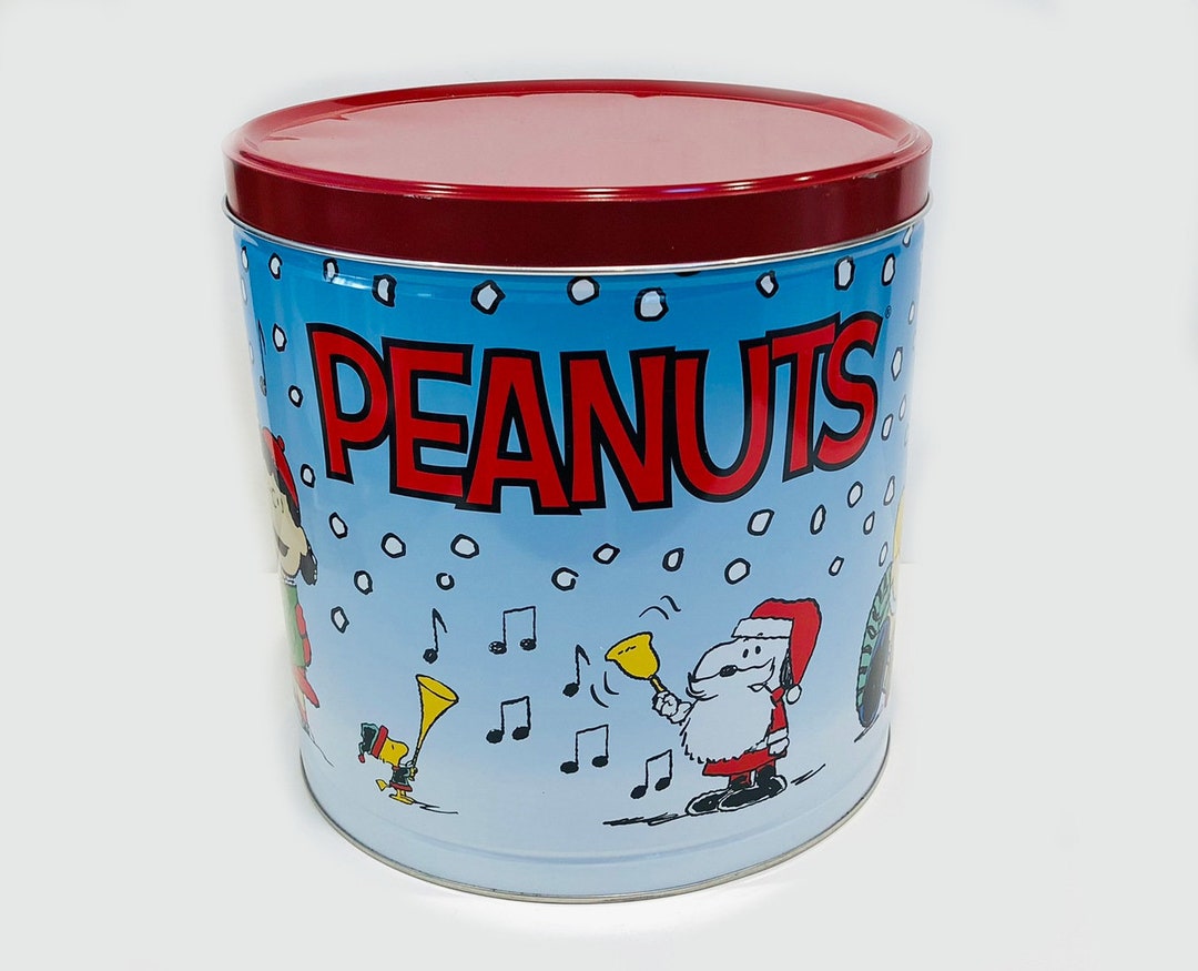 Large Tin peanuts Christmas Theme Caroling - Etsy