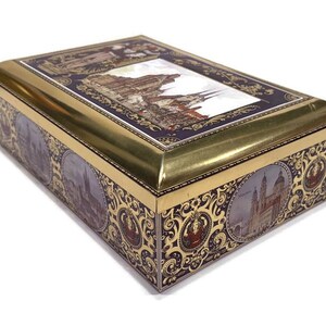 Vintage Large German Metal Tin / Trunk, Treasure Chest Tin - Limited ...