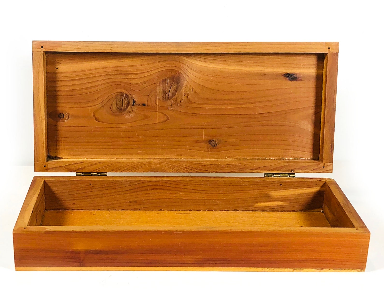 Vintage Thin Profile Wood Box, Solid Wood Construction - Etsy
