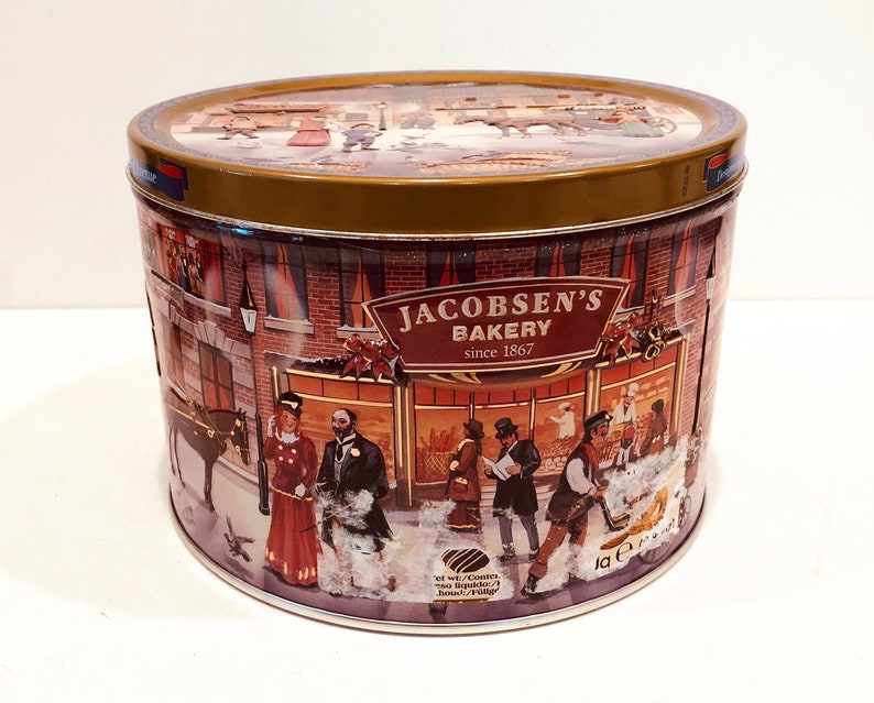 Vintage Cookie Tin, Christmas Street Scenes, "regency Avenue" - Storage ...