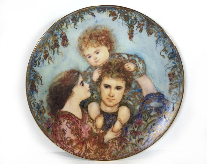 Edna Hibel Plate, the Wonder of Family, Fine Art Porcelain, Collector ...