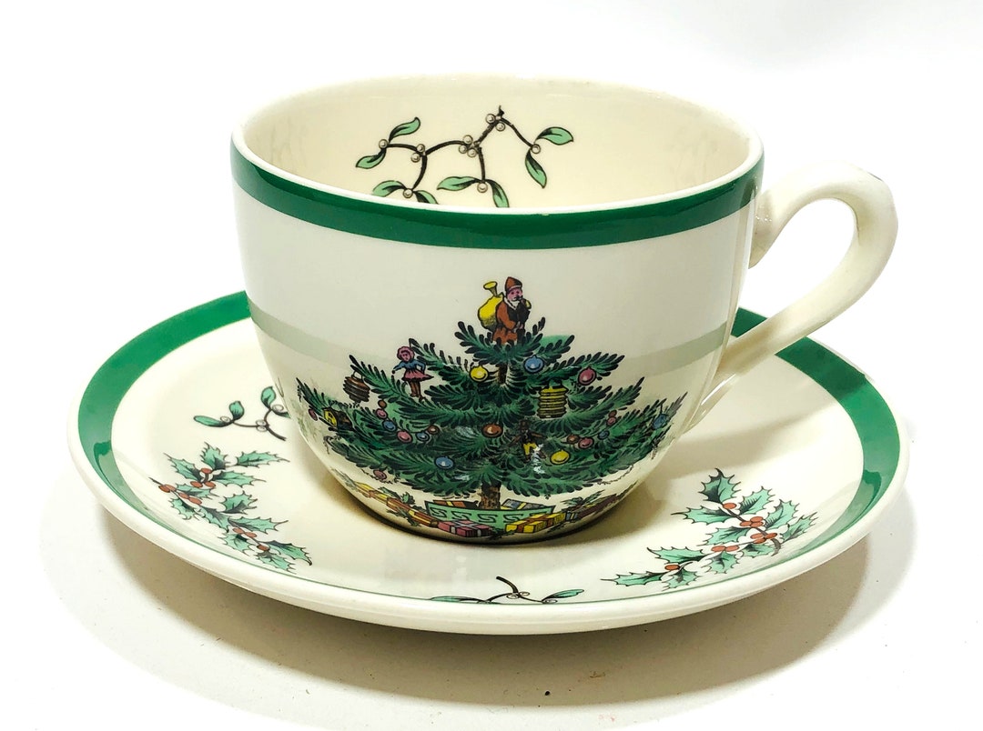 Vintage Spode "christmas Tree" Pattern, Tea Cup and Saucer (4 Available ...