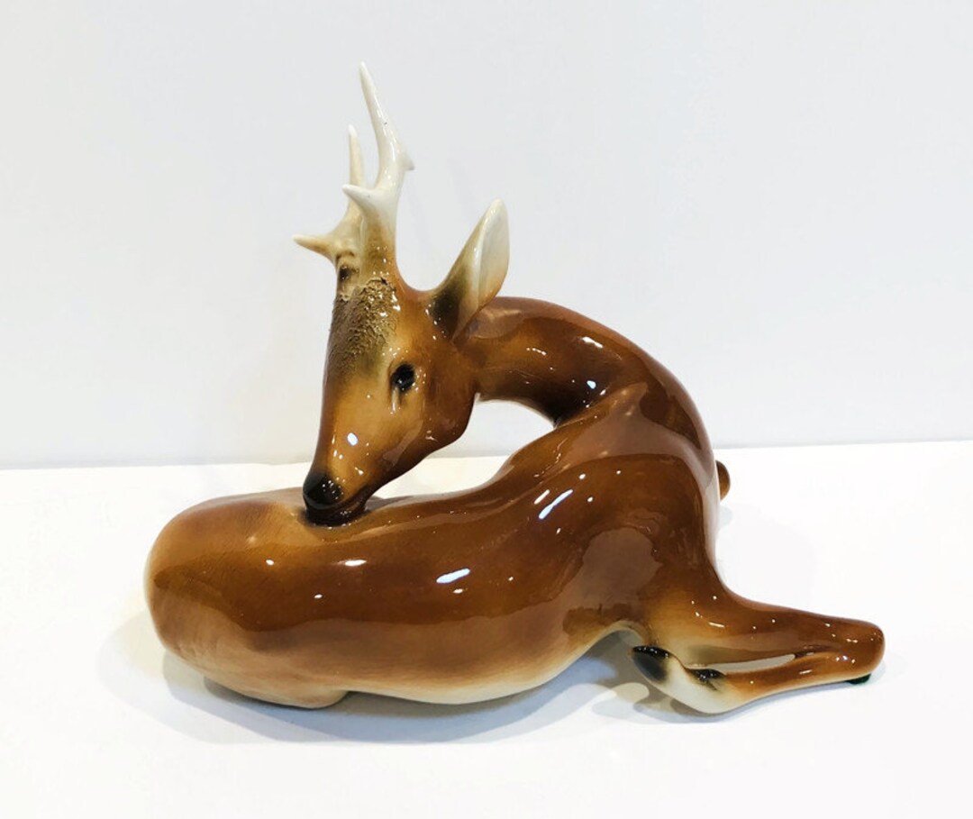 Vintage Royal Dux Ceramic Deer Porcelain Figurine, Made in ...