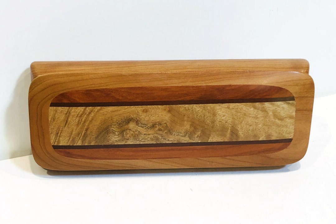 Vintage Hand Crafted Inlaid Wood Box - Rectangular Bos, Inlaid Wood Lid ...